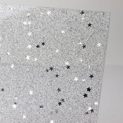 Silver Stars Acrylic Sheets - Perspex Panels - Cut To Size