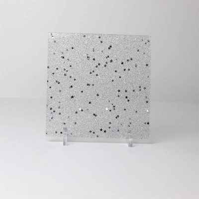 Silver Stars Acrylic Sheets - Perspex Panels - Cut To Size