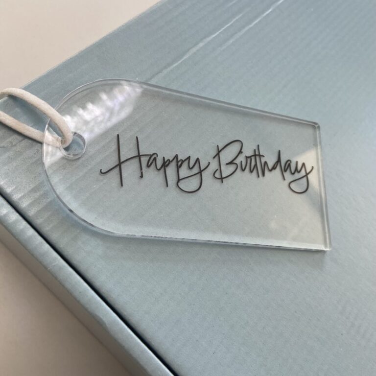 Acrylic Round Top Gift Tags, Pack of 10 - Clear / Frost