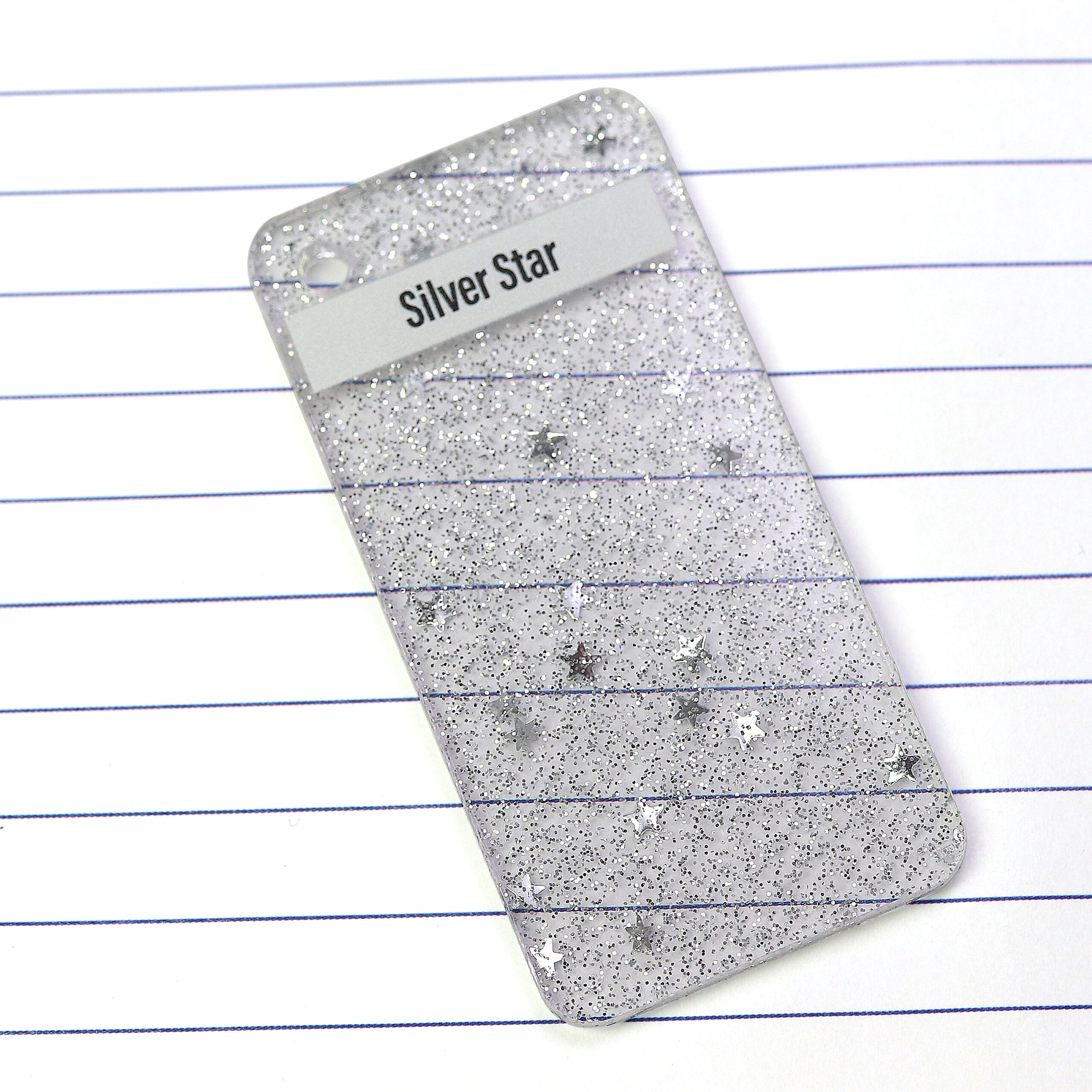 Silver Stars Acrylic Sheets - Perspex Panels - Cut To Size